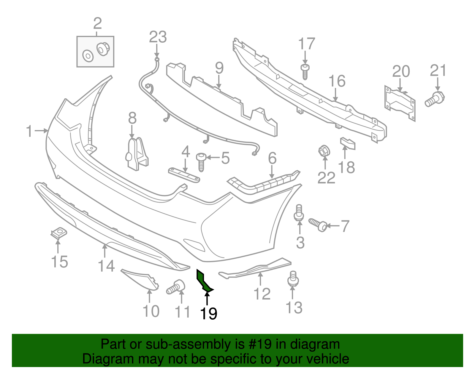 2014 Hyundai Sonata Impact Bar Lower Bracket 86636-3Q500 | HyundaiParts ...