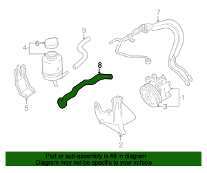 2004-2007 Subaru Impreza Power Steering Suction Hose 34611FE080 ...