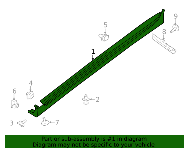 76852-3TA2H - Rocker Molding 2013-2018 Nissan Altima | Nissan Parts ...