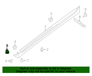 01281-00711 - Rocker Molding Grommet - 1993-2024 Nissan | Nissan OEM ...