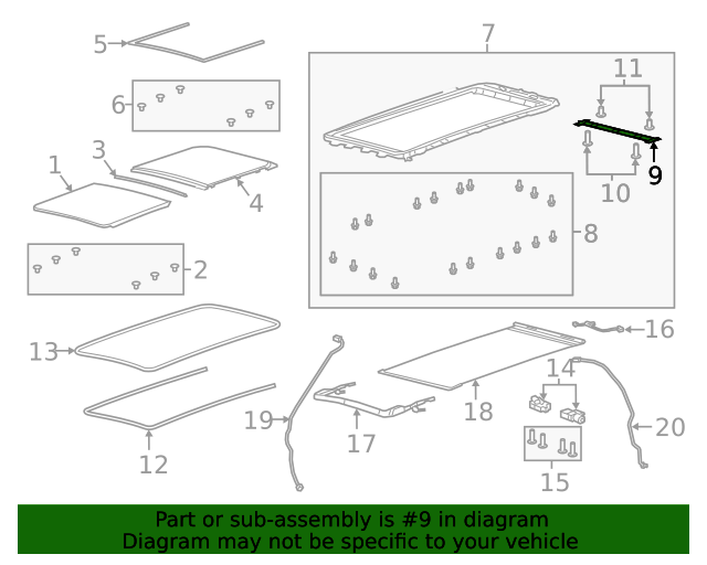 2019 Ram 1500 Sunroof Reinforcement 68357673AA | TascaParts.com