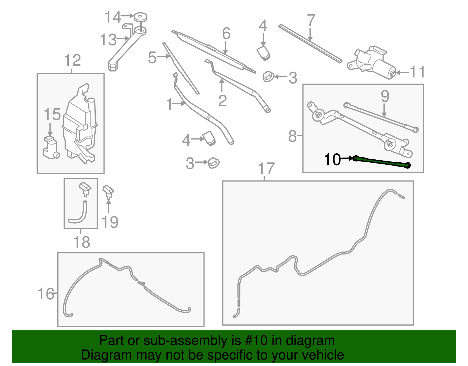 2017-2023 Nissan Wiper Link 28841-4BG0A | Team Nissan Inc.