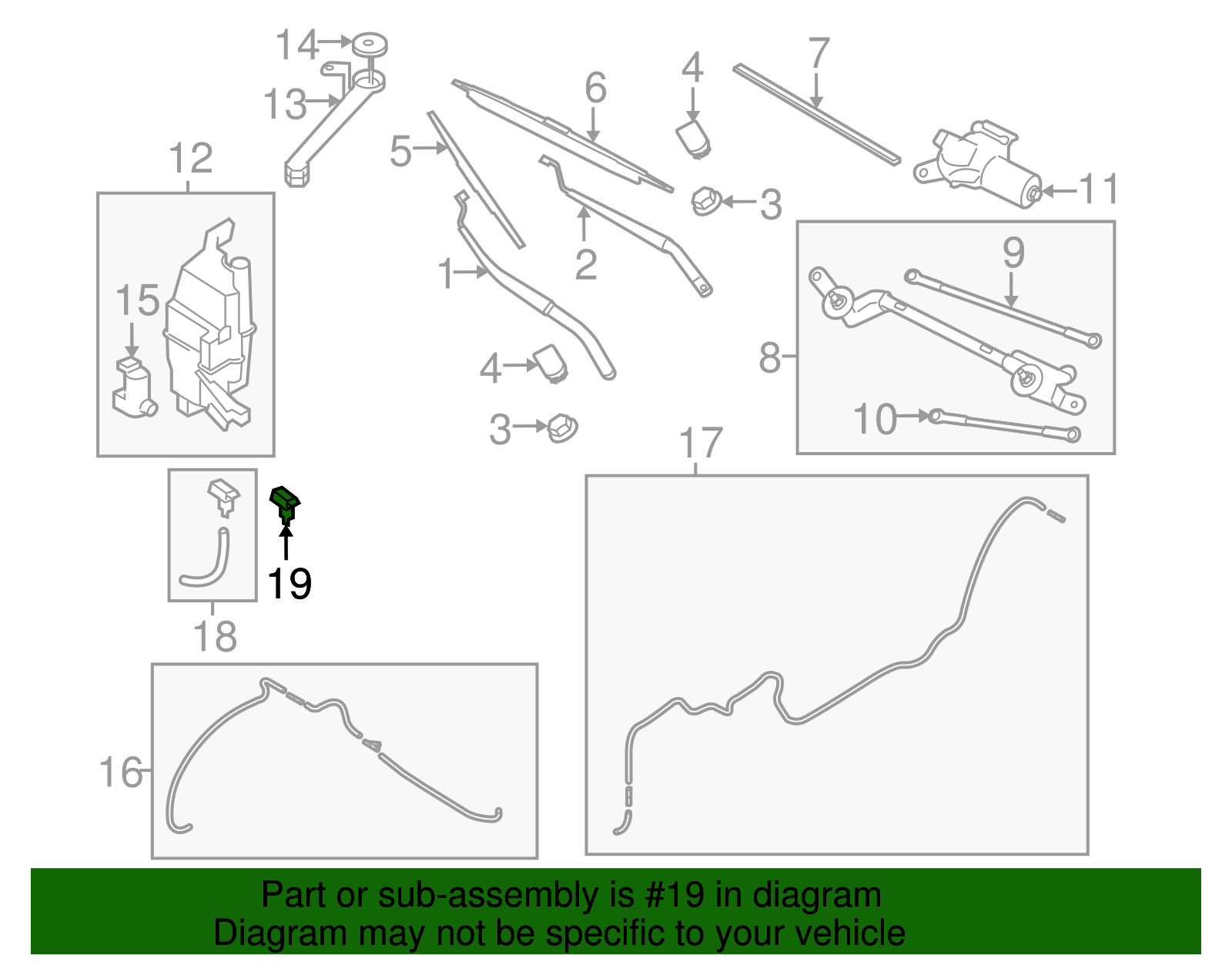 28931-4BA0A - Washer Nozzle 2014-2020 Nissan Rogue | Nissan Parts ...