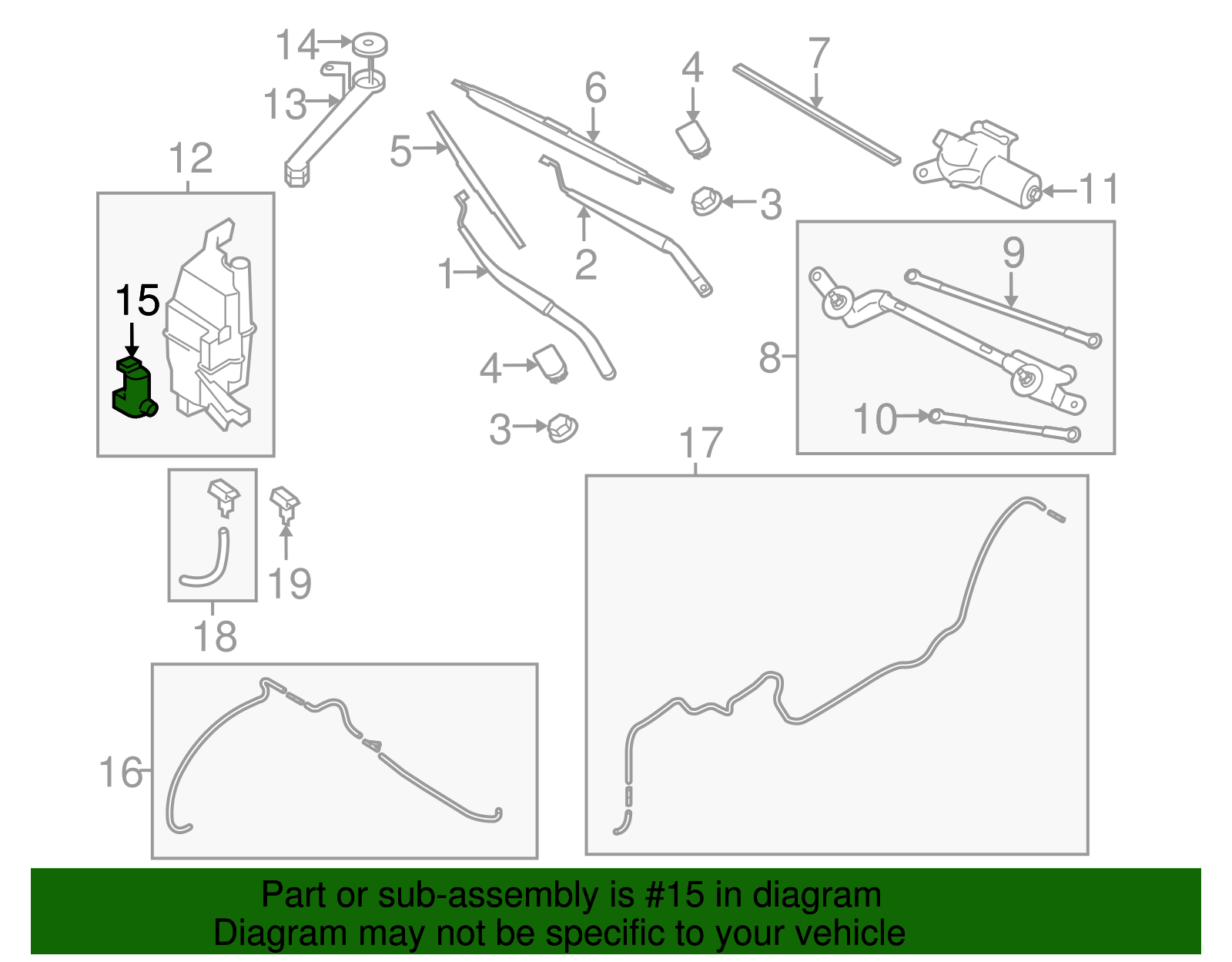 2014-2016 Nissan Rogue Washer Pump 28920-8995A | Bill Kay Nissan Parts