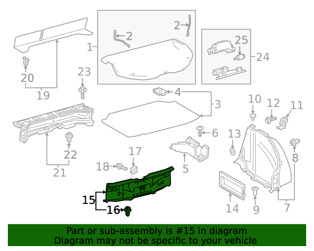 2020-2022 Toyota Corolla Rear Panel Trim 58387-12110-C0 | Toyota Parts ...