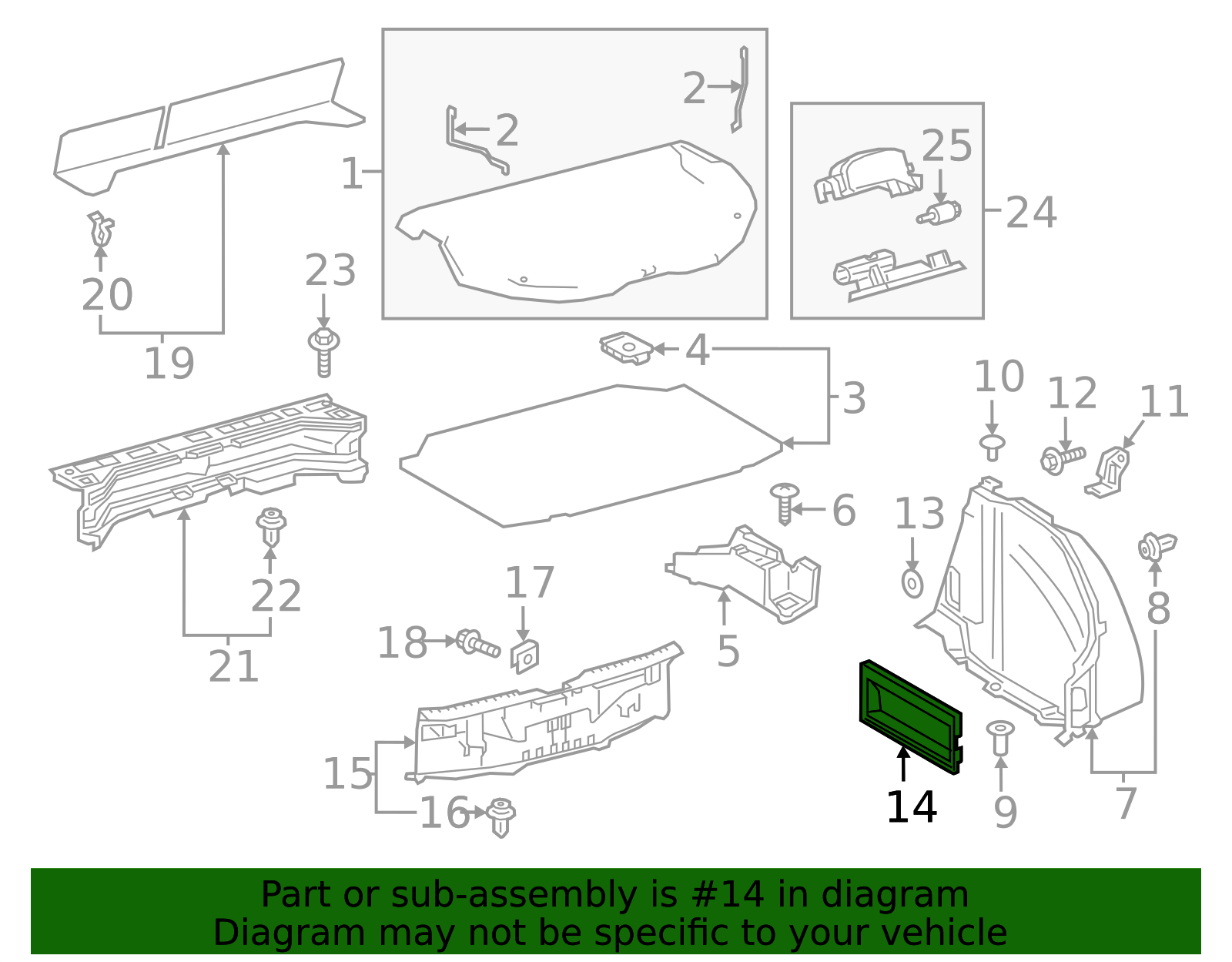 2019-2025 Toyota Corolla Trunk Trim Panel Insert 64744-12030-C0 ...