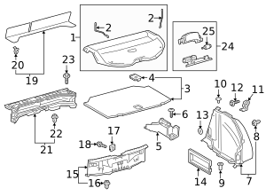 2019-2023 Toyota Corolla Package Tray Trim 64330-12C31-C1 | Toyota Parts