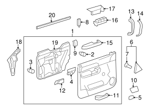 Genuine OEM Light Titanium Front Driver Side Door Trim Panel Part ...