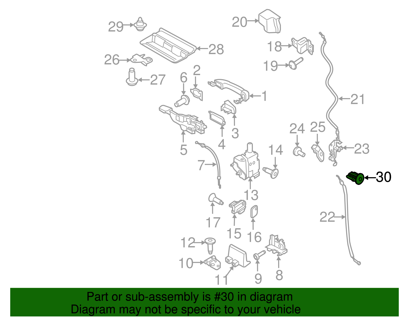DT1Z-6106082-A - 2014-2023 Ford Transit Connect - Lock Cylinder ...