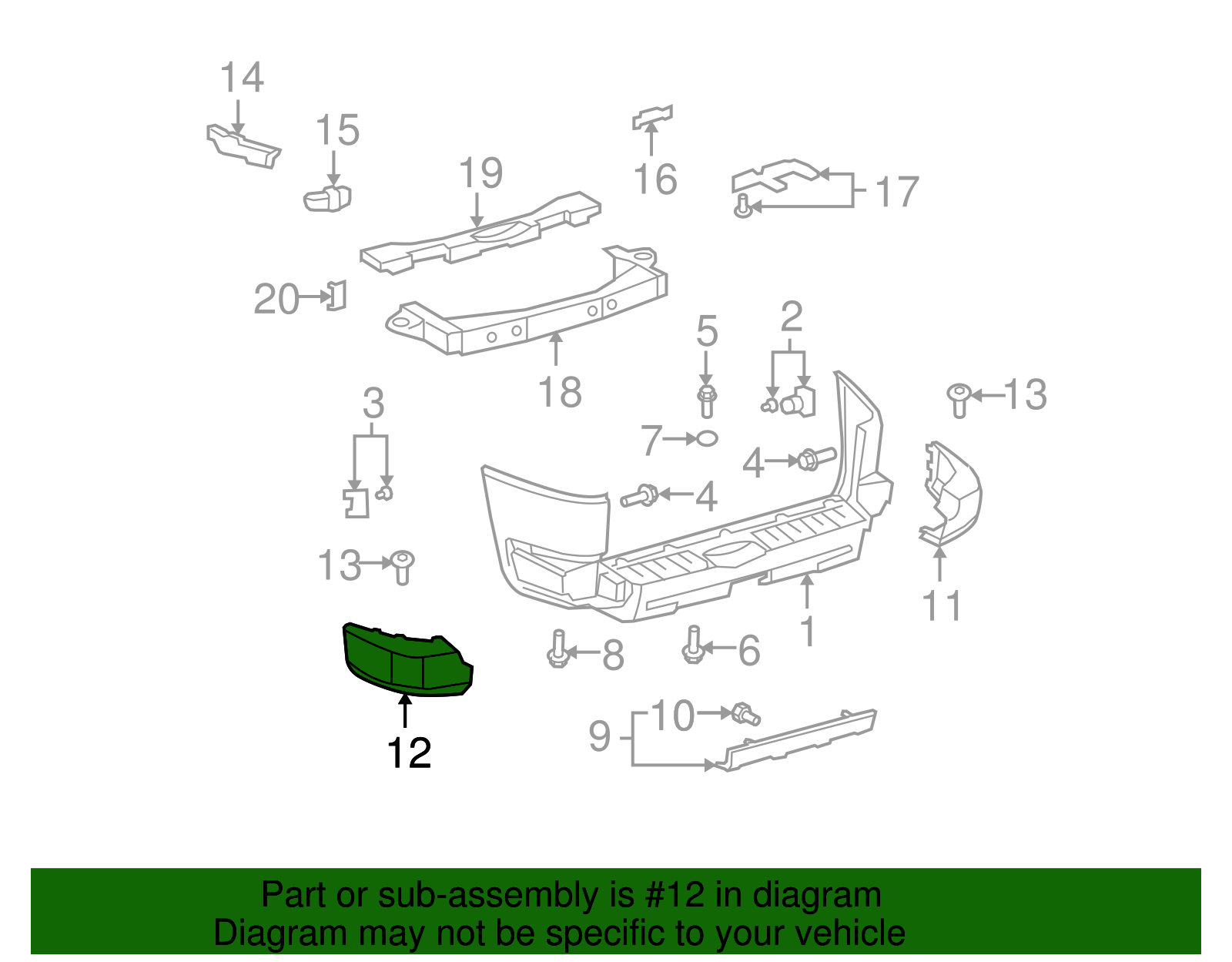 2007-2014 Toyota FJ Cruiser Corner Pad 52463-35021 | Toyota Parts Center