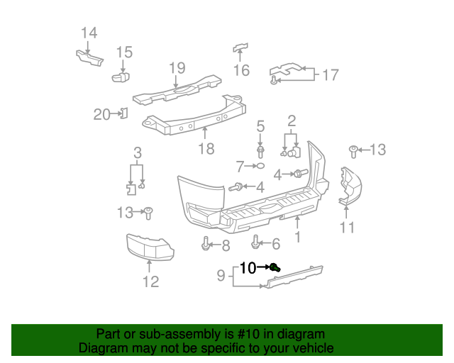 2007-2014 Toyota FJ Cruiser Lower Cover Clip 90467-09228 | Toyota Parts ...