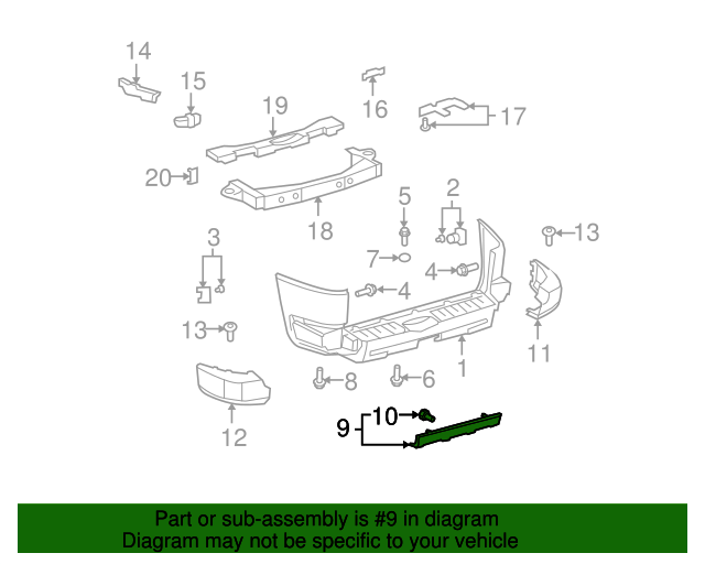 52169-35031 - Bumper Cover 2007-2014 Toyota FJ Cruiser ...