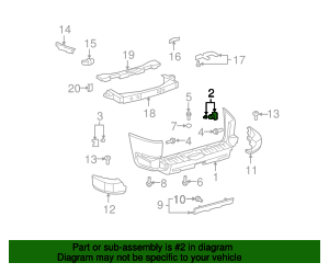 52155-35030 - Bumper Cover Side Support - 2007-2014 Toyota FJ Cruiser ...