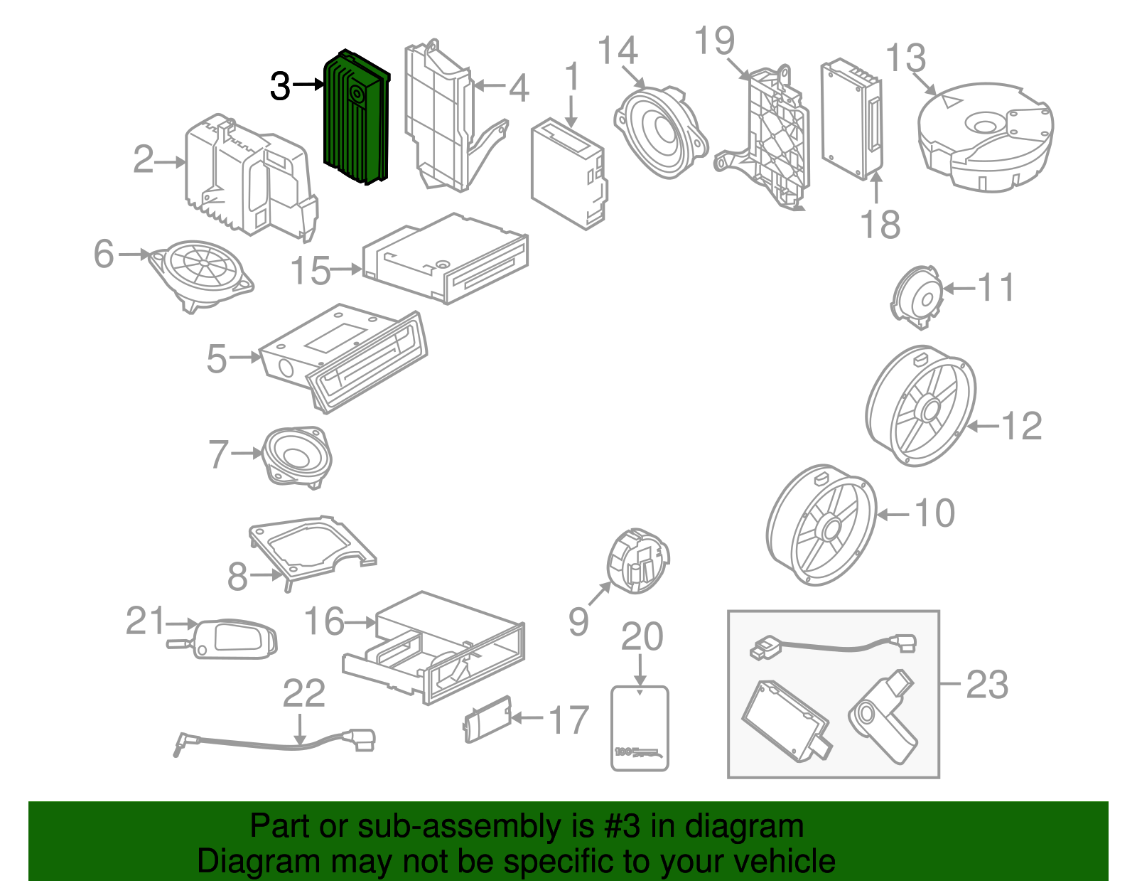 2012-2017 Audi Radio Amplifier 8T1-035-223-A | OEM Parts Online