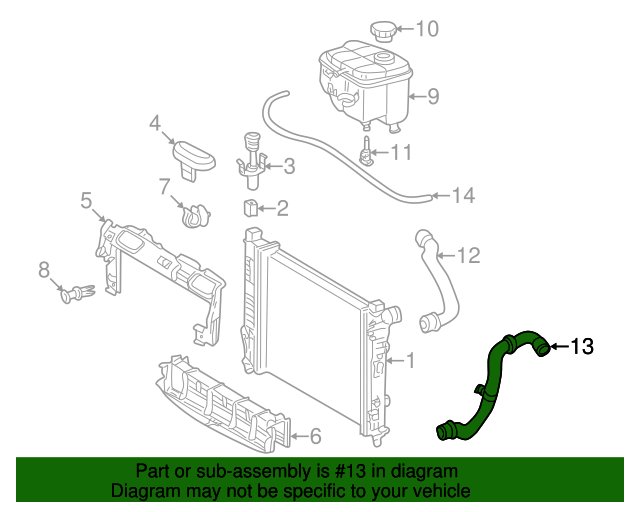 117-078-05-81 - Radiator Coolant Hose 2002-2007 Mercedes-Benz ...