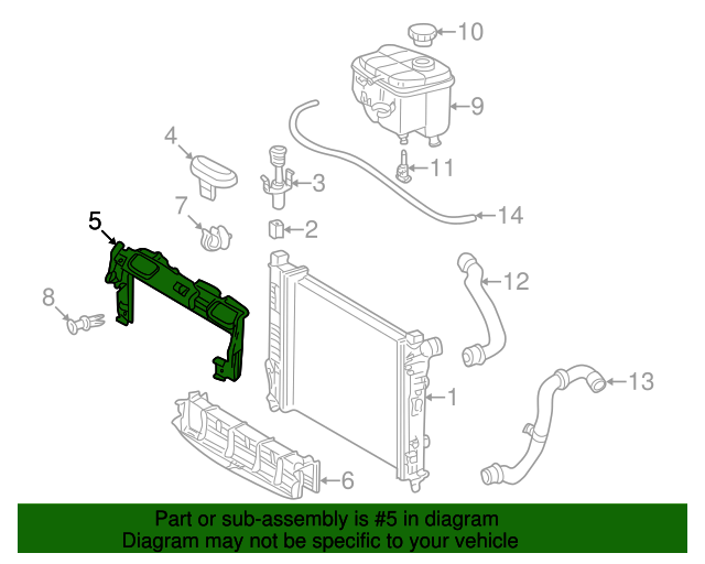 203-505-34-30 - Radiator Support Baffle 2006-2007 Mercedes-Benz ...