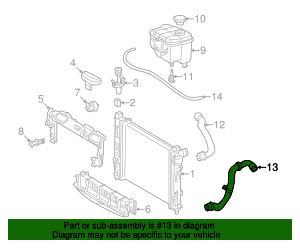 117-078-05-81 - Radiator Coolant Hose 2002-2007 Mercedes-Benz ...