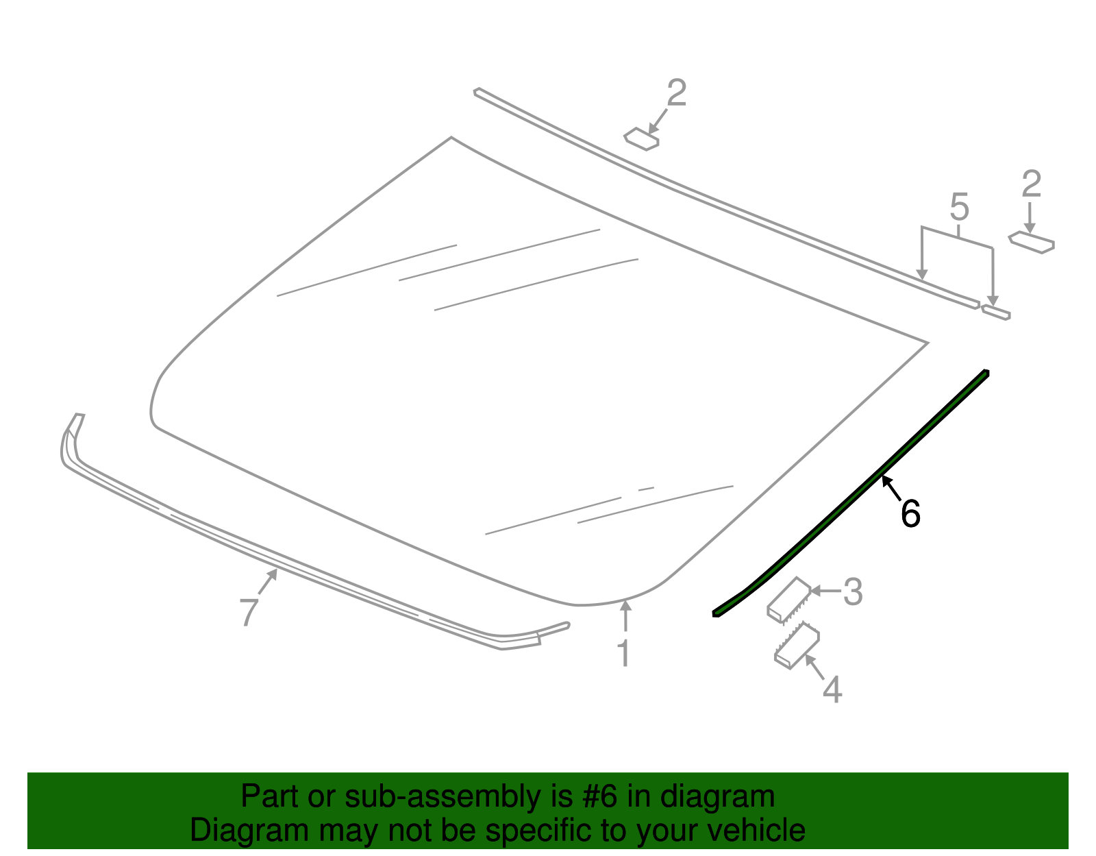 73525-SYY-000 - Rubber Rear Quarter Windshielddam - 2011-2021 Honda ...