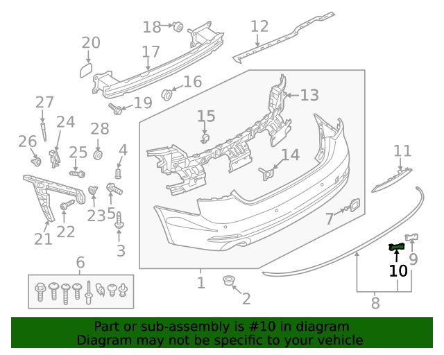 2018-2019 Audi Trim Molding Retainer 8W6-853-588 | Audi OEM Parts