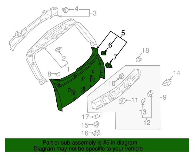 213-740-02-00-9051 - Lift-Gate Trim 2017-2023 Mercedes-Benz | Mercedes ...