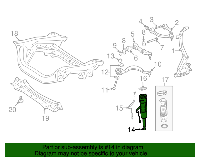 Genuine OEM Shock Absorber | 221-320-80-13-80 | Fits Select 2007-2014 ...