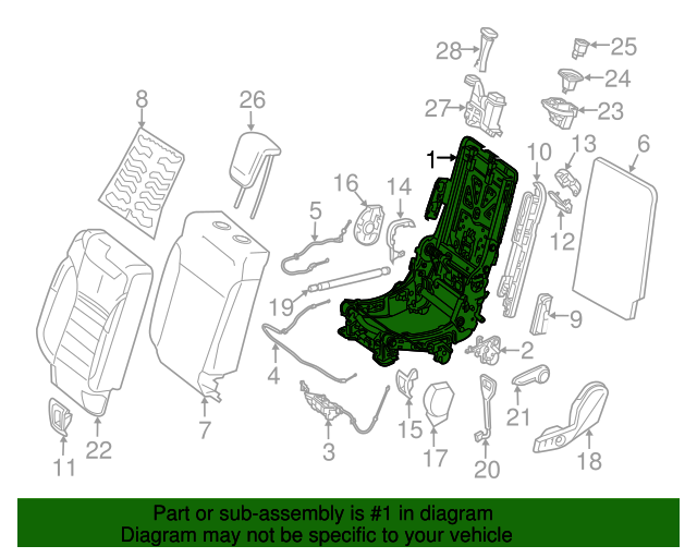 2013-2019 Mercedes-Benz Seat Frame 166-920-54-14 | MB OEM Parts