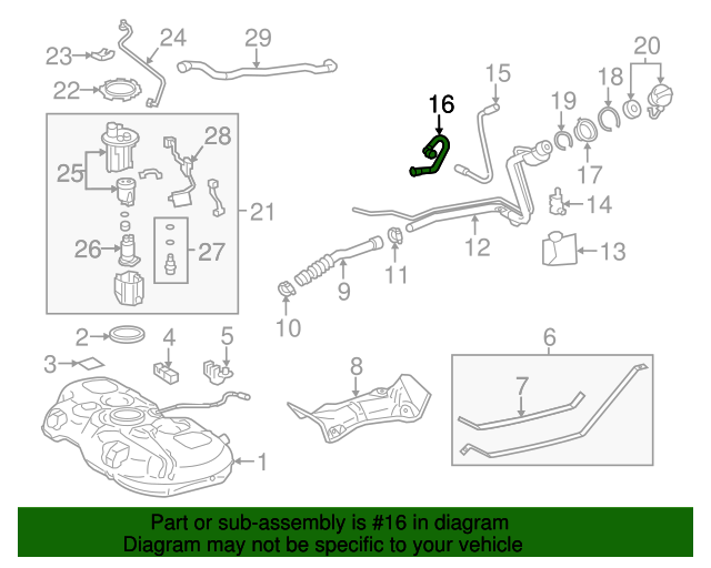 2012-2017 Toyota Prius V Fuel Tank Vent Hose 77404-47130 | Toyota Parts ...