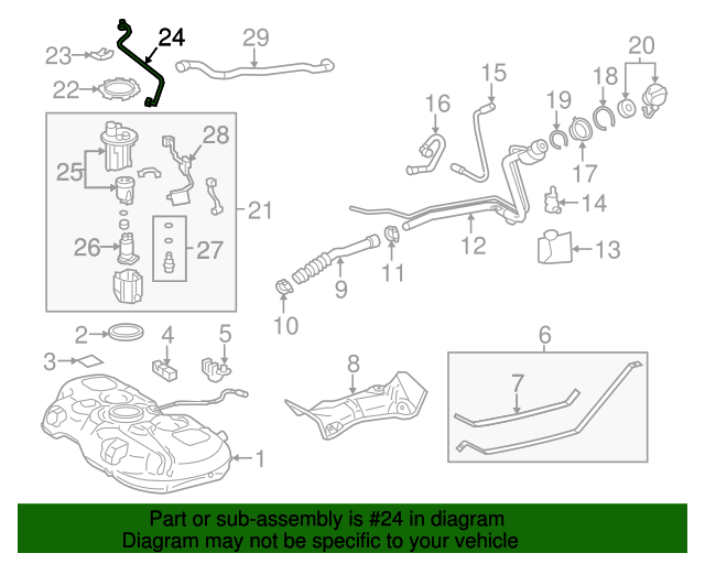 77209-47090 - Fuel Pump Assembly Tube - 2012-2017 Toyota Prius V | OEM ...