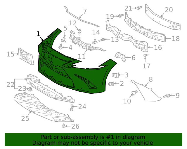 52119-0X949 - Bumper Cover 2019-2023 Lexus | Longo Lexus Parts