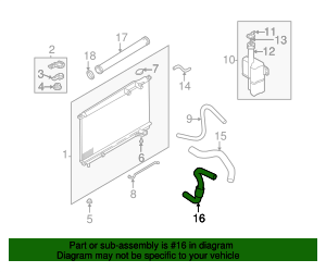 25415-38160 - Radiator Coolant Hose 1999-2005 Hyundai Sonata ...