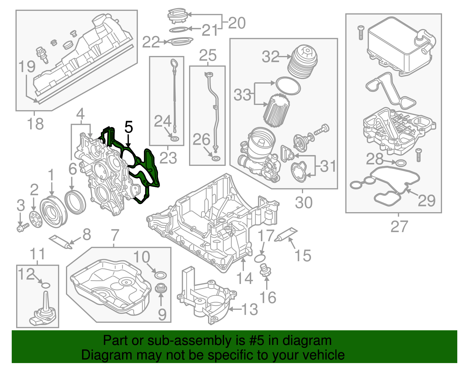 2013-2016 Audi Front Cover Gasket 059-103-161-AJ | OEM Parts Online