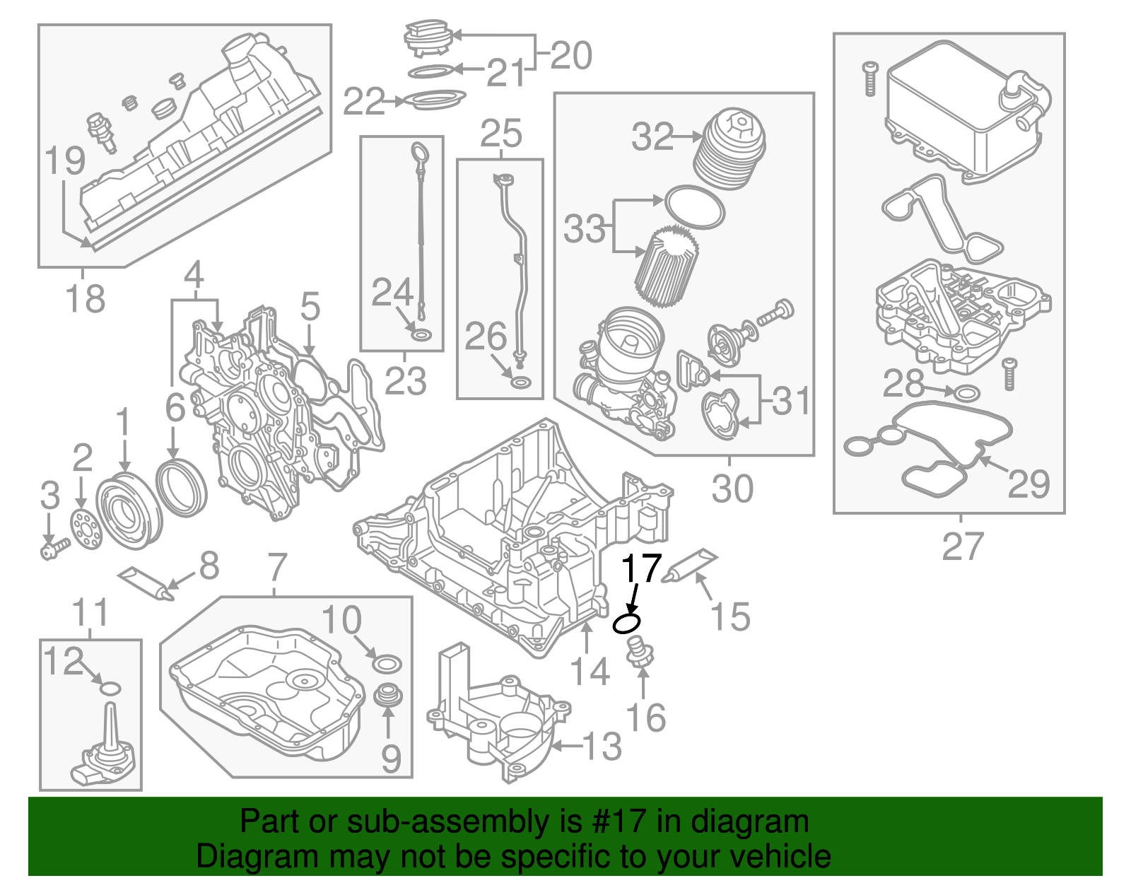 N-013-832-6 - Upper Oil Pan Seal 2013-2016 Audi | Audi OEM Parts