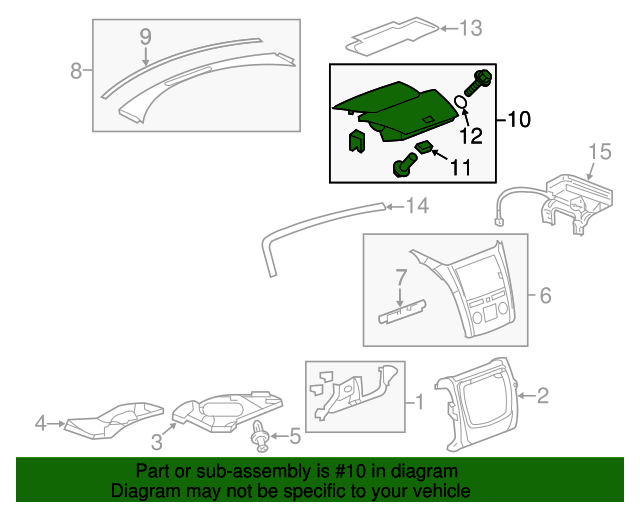 22872783 GM Ebony Instrument Panel Center Compartment | GM Parts Store