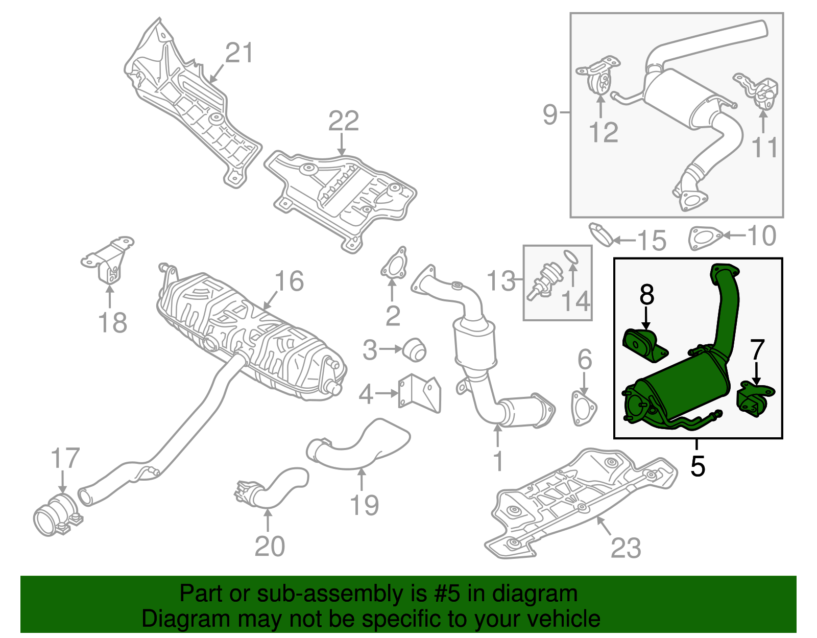 2011-2016 Volkswagen Touareg Front Muffler 7L8-254-800-NX | VW Direct ...