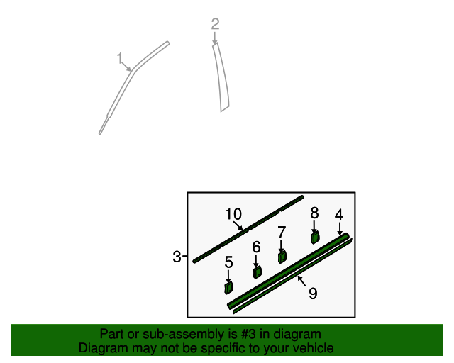 87712-3K510 - Door Molding 2009-2010 Hyundai Sonata | AutoNationParts.com