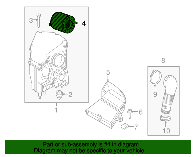 2018-2024 Audi Air Filter 8W0-133-843 | OEM Parts Online