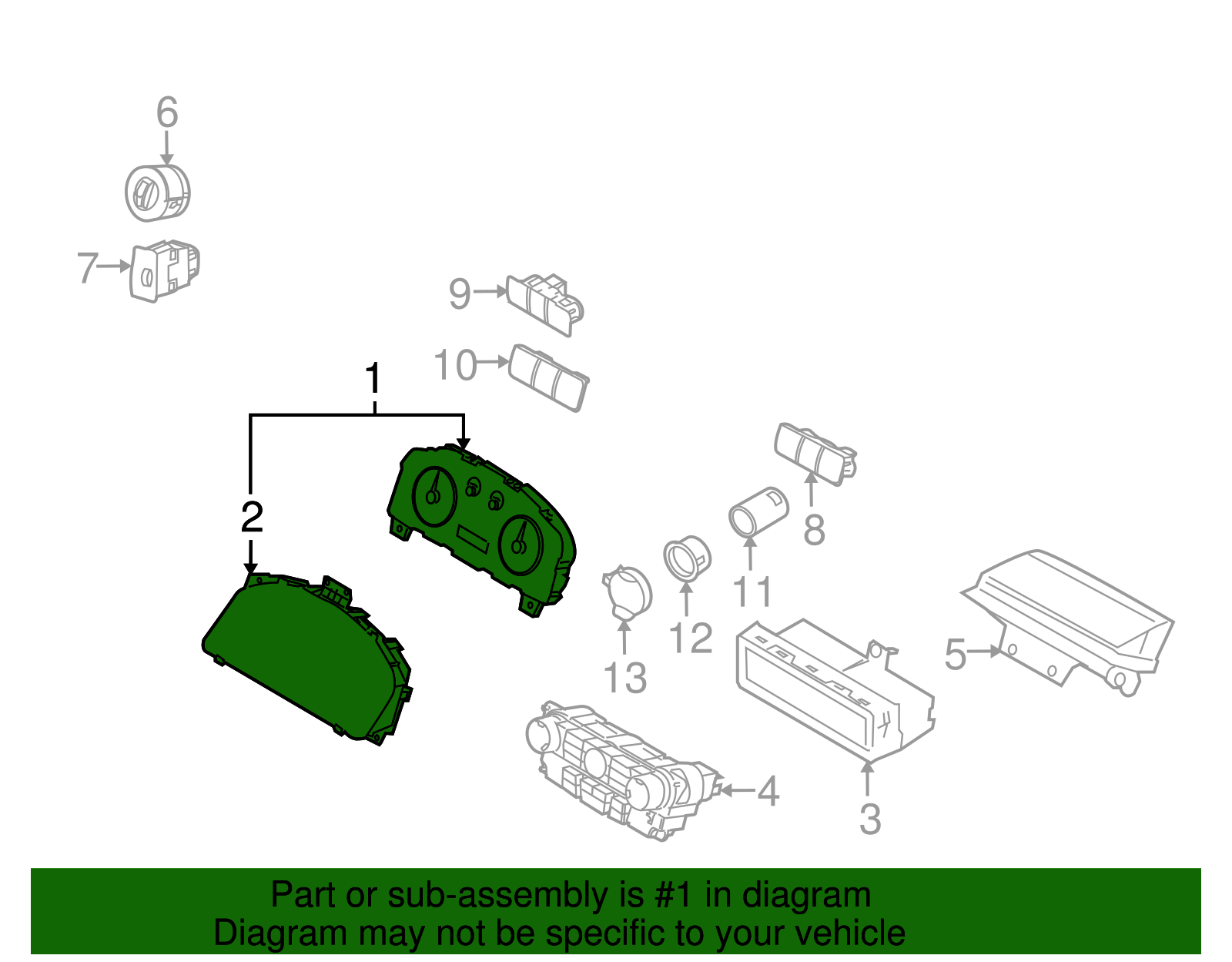 AS4Z-10849-BA - Instrument Cluster 2010-2011 Ford Focus | Big 3 Auto Parts