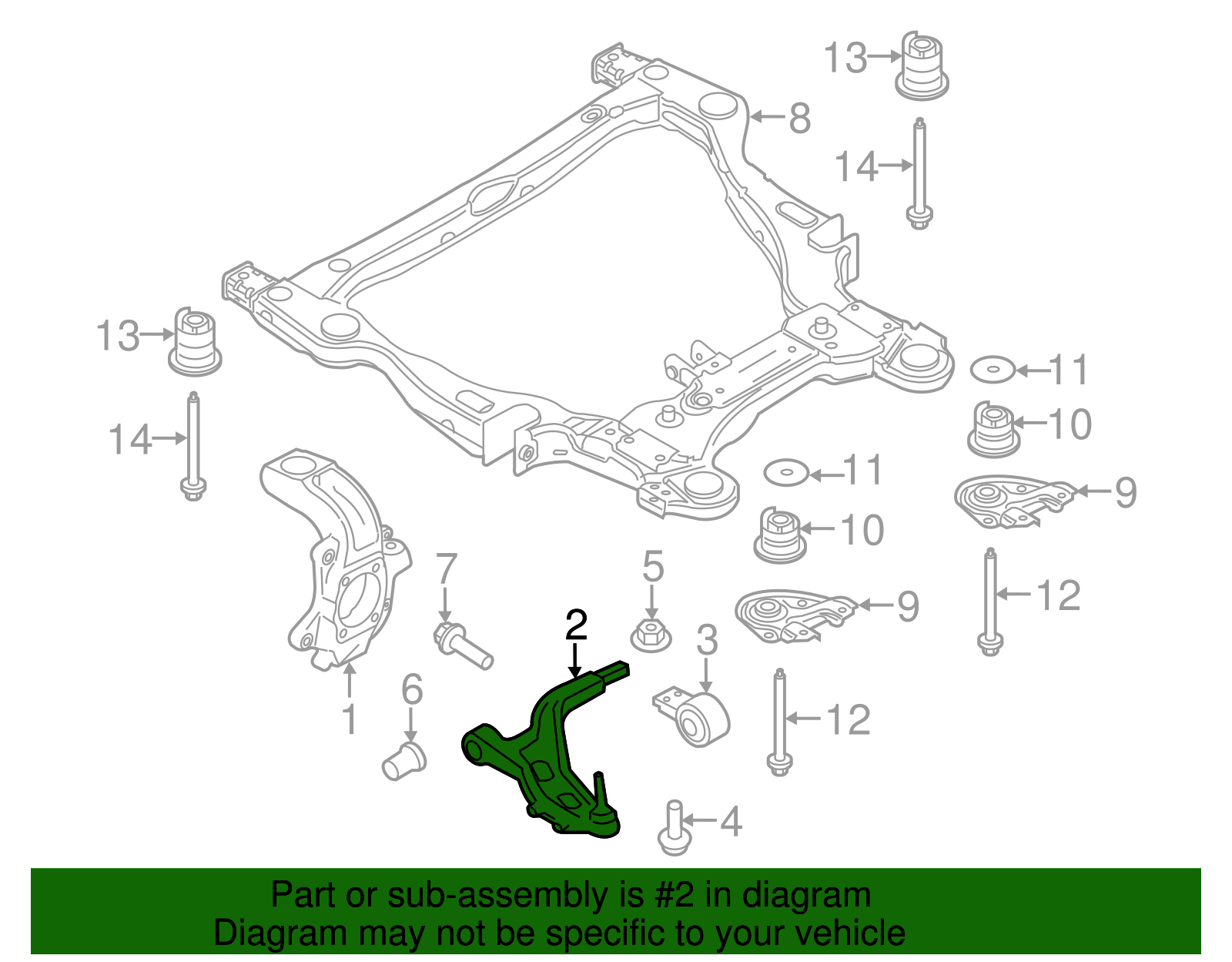 FA5Z-3079-B - Lower Control Arm 2013-2016 Lincoln MKS | Big 3 Auto Parts