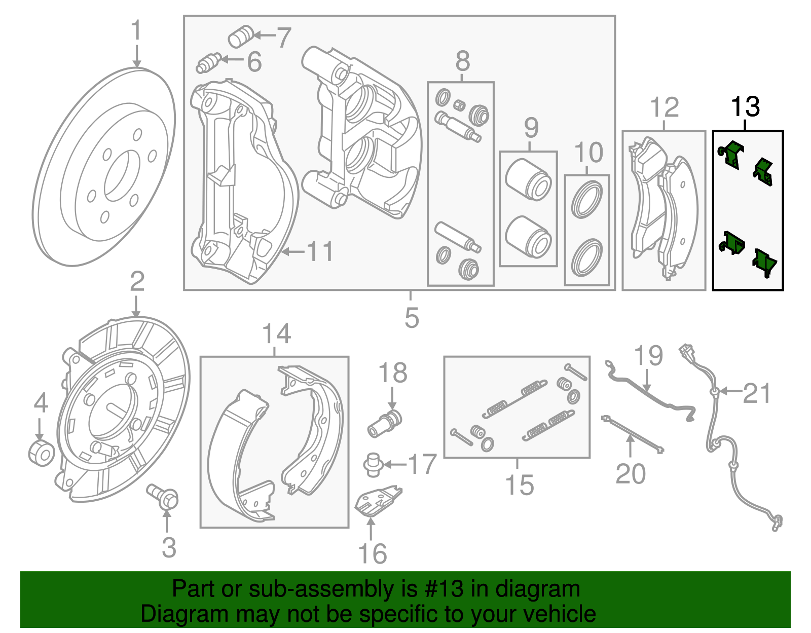 2017-2024 Nissan TITAN Disc Brake Anti-Rattle Clip Set D4080-EZ60A ...