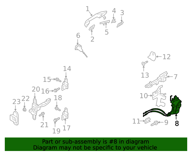 Genuine Door Latch Assembly for 2020-2023 Hyundai Palisade | Part ...