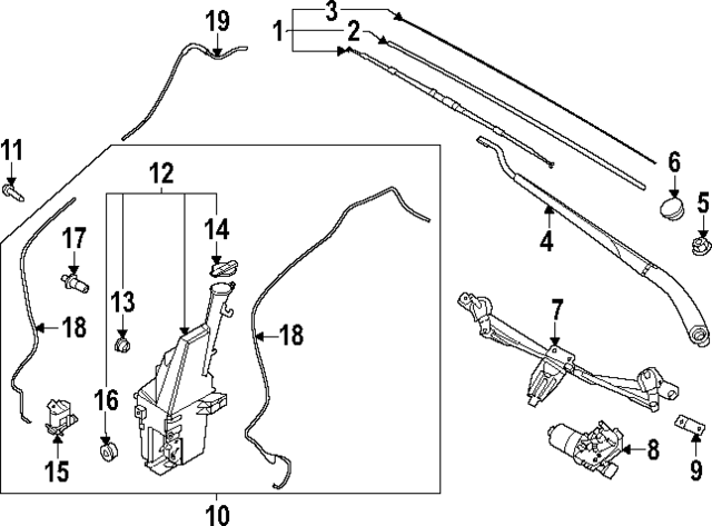 98311-Q5000 - Windshield Wiper Arm 2021-2024 Kia Seltos | Kia.Parts Store