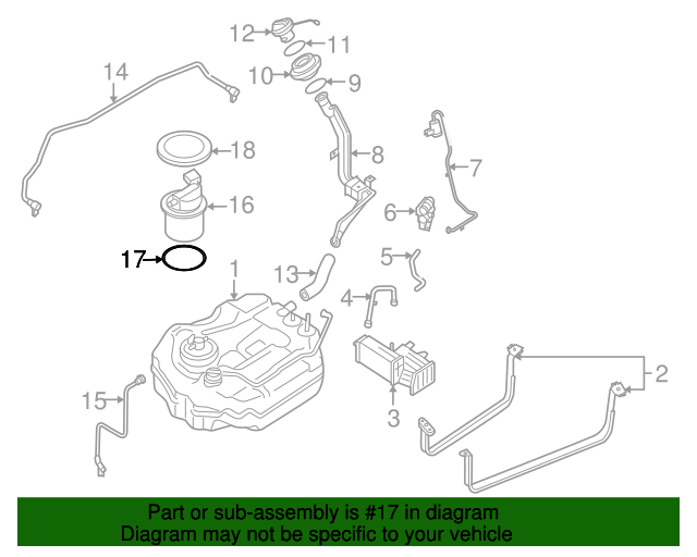 2006-2013 Mazda Fuel Pump Gasket L3K9-10-193 | GetOEMParts.com