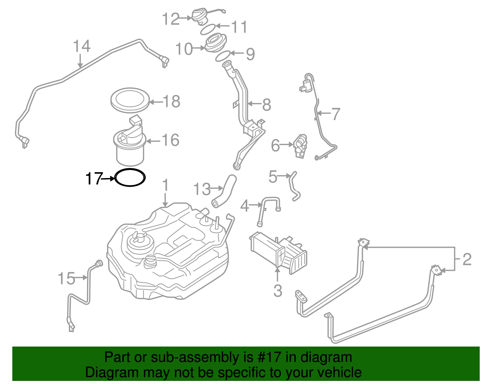 2004-2009 Mazda 3 Fuel Pump Assembly O-Ring BN8B-42-165 | OEM Parts Online