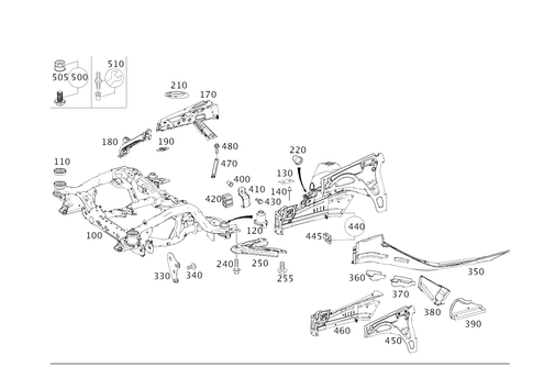 Wheel Well, Front Axle Carrier for 2009 Mercedes-Benz GL450 | Mercedes ...