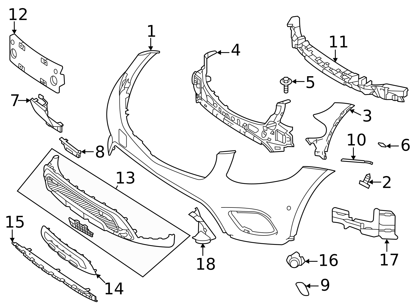 253-885-80-02-9999 - Exchange Trim, Bumper Keyes Mercedes Parts