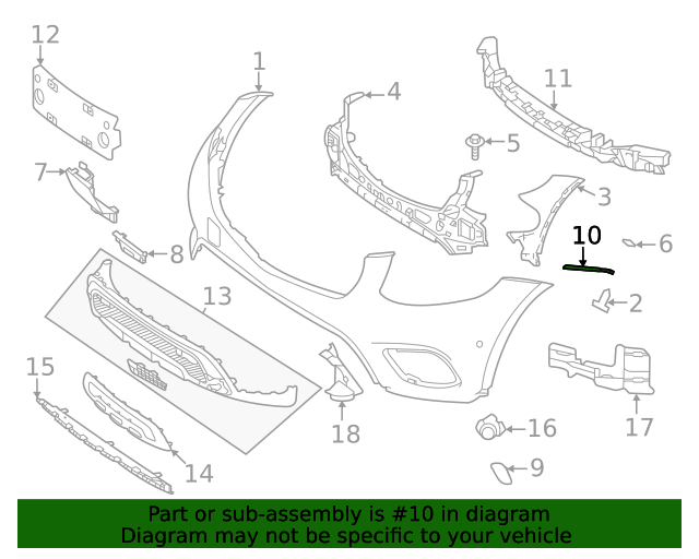 253-885-68-01 - Bumper Cover Guide 2016-2022 Mercedes-Benz | Mercedes ...