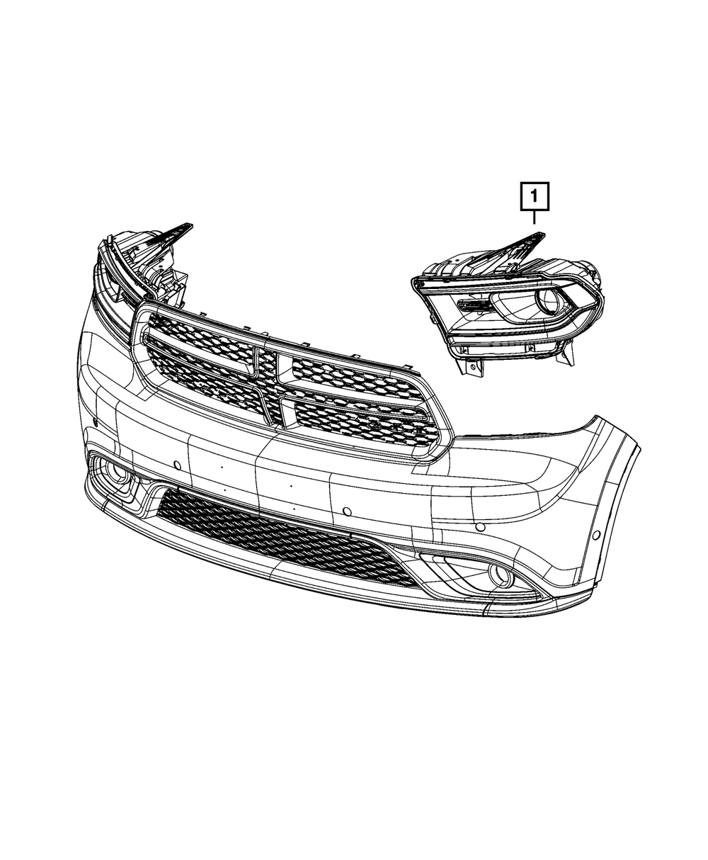 2021-2025 Dodge Durango Headlamp, Right 68433782AE | My Mopar Parts