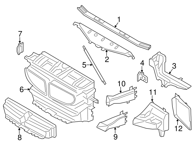 2012-2019 BMW Radiator Support Side Panel 51-64-7-211-519 ...