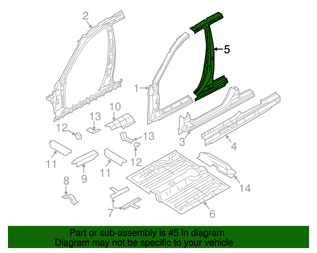 2007-2010 Hyundai Accent Center Pillar 71402-1EB10 | QuirkParts