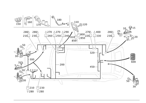 Wiring Harness for Semi-Active Air Suspension for 2005 Mercedes-Benz E ...